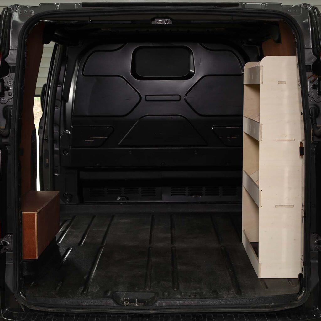 Ford Transit Custom L1 Van racking shelving OS rear. Free delivery.