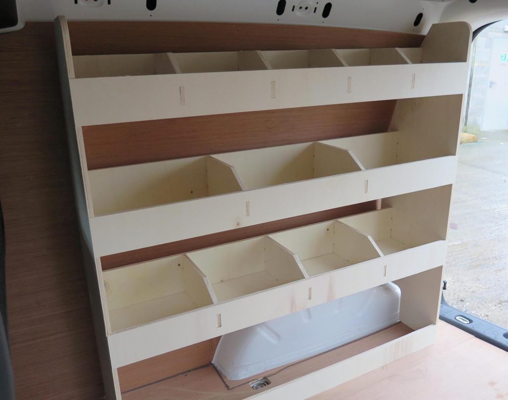 VW Caddy ply van racking / shelving. Free next day UK delivery.