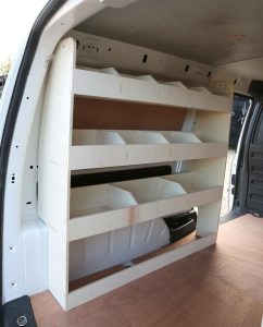 VW Caddy Maxi 2010+ ply van racking shelving. Free next day delivery.