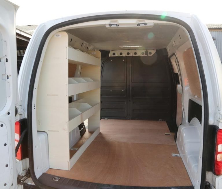 VW Caddy Maxi 2010+ ply van racking shelving. Free next day delivery.
