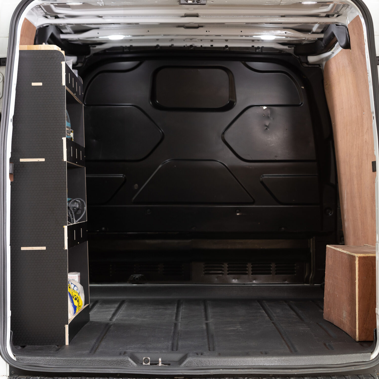Ford Transit Custom L1 Van racking shelving NS rear. Free delivery.