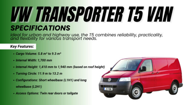 Volkswagen Van Dimensions: Caddy, Crafter, T5, T6 Transporter (Length L ...